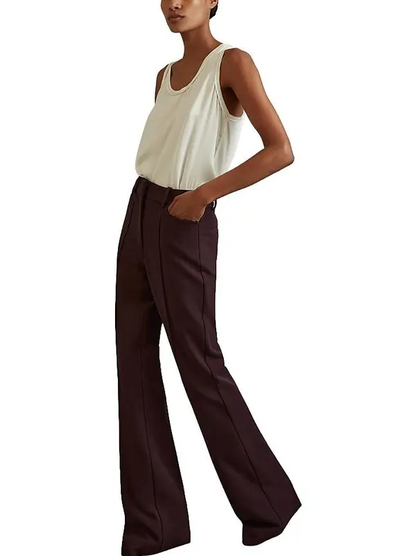 REISS Petite Gabi Trousers - Berry
