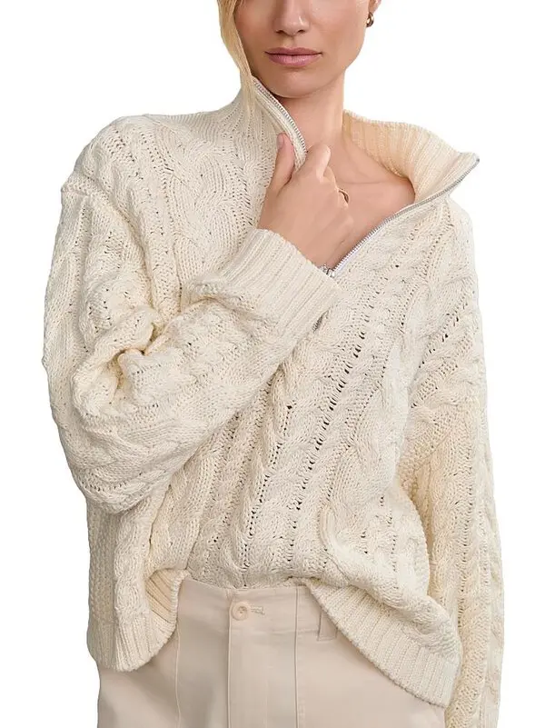 Jenni Kayne Cable Knit Pullover Sweater - Ivory