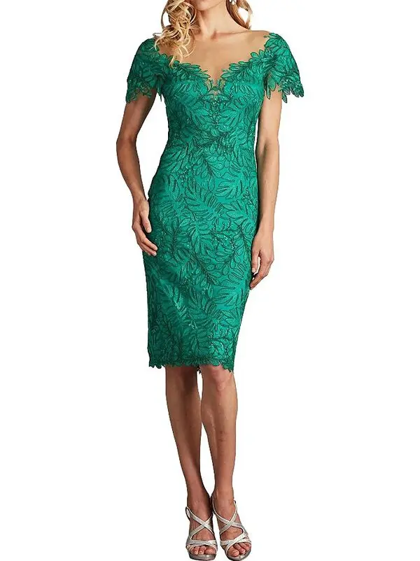 Tadashi Shoji Burgess Embroidered Lace Dress - Green