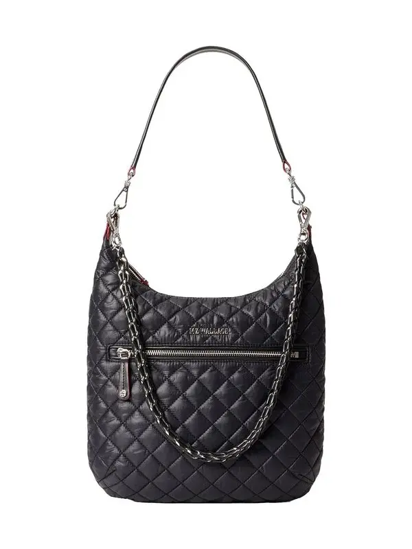 Mz Wallace Crosby Quilted Nylon Shoulder Bag - Black