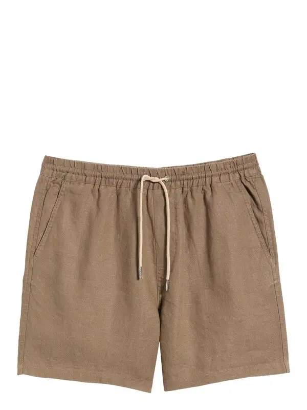 Nn07 1454 Gregor Linen Drawstring Shorts - Clay Mirage