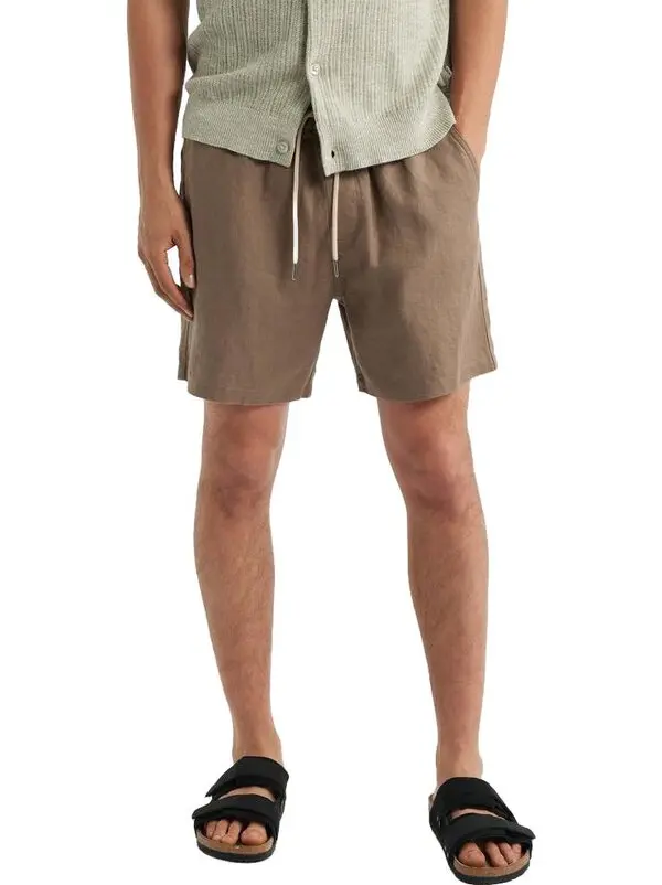Nn07 1454 Gregor Linen Drawstring Shorts - Clay Mirage