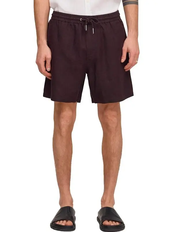 Nn07 1454 Gregor Linen Drawstring Shorts - Dusky Port
