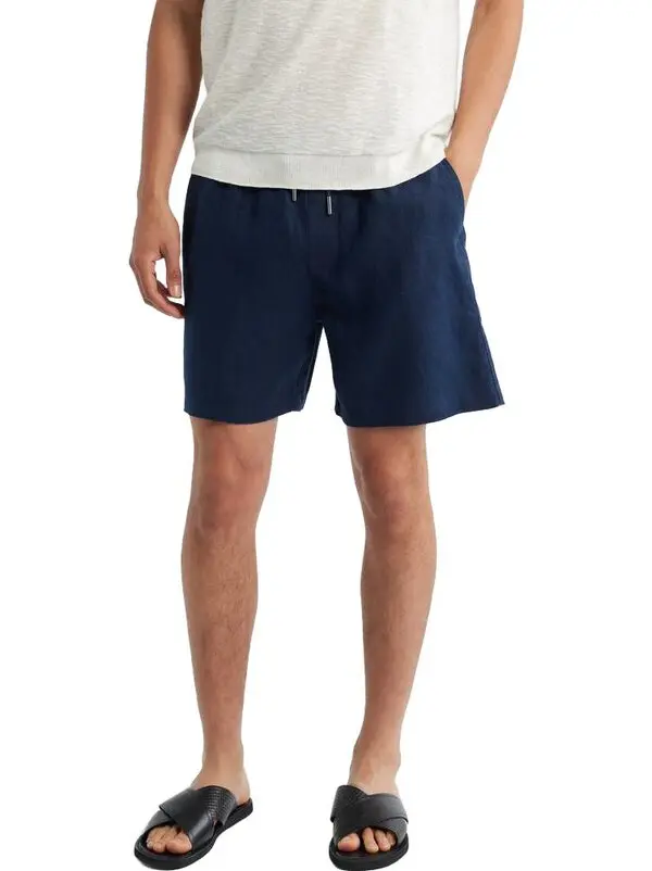 Nn07 1454 Gregor Linen Drawstring Shorts - Navy Blue
