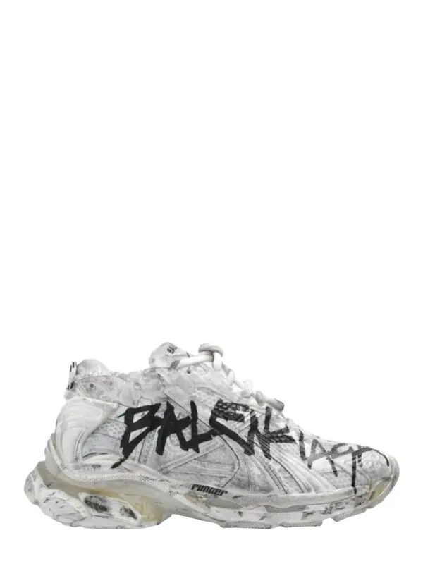Balenciaga Runner Graffiti Sneakers - White