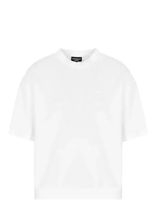 Emporio Armani Icon 3d Piqué-effect Crêpe Jersey T-shirt - White
