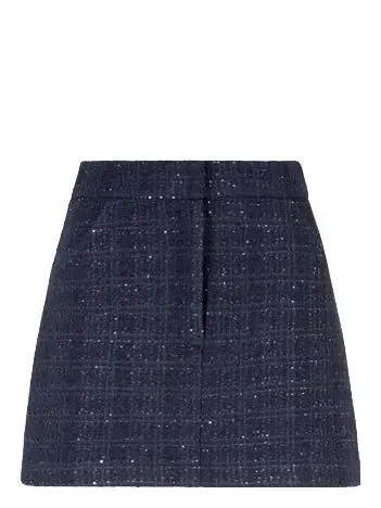 Emporio Armani Lurex Tweed Mini Skirt With Micro Sequins - Blue