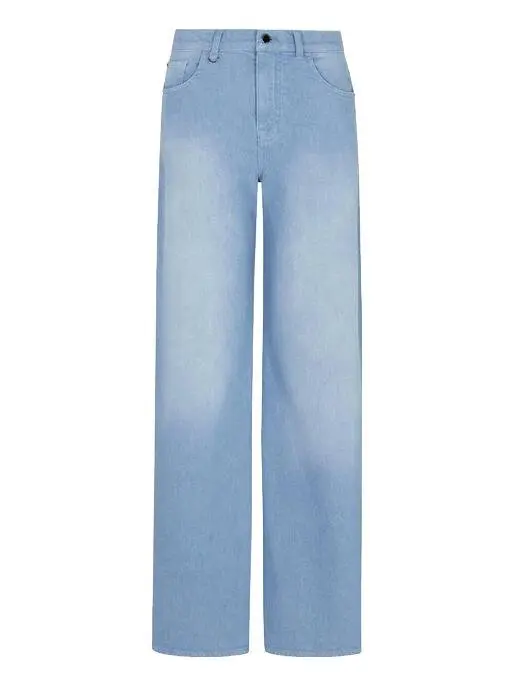 Emporio Armani Yarn-dyed Cotton Drill Straight-leg Jeans - Natural