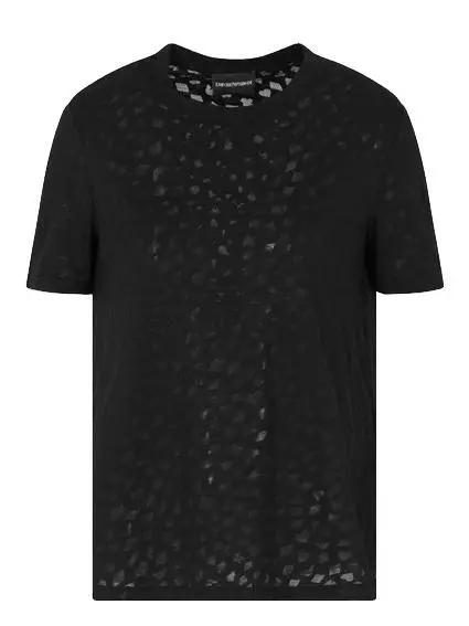 Emporio Armani Devoré Jersey T-shirt - Black