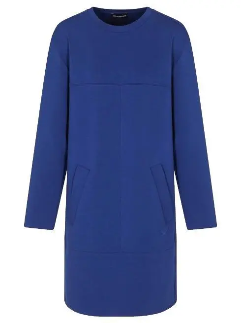 Emporio Armani Double Jersey Crew-neck Dress - Blue