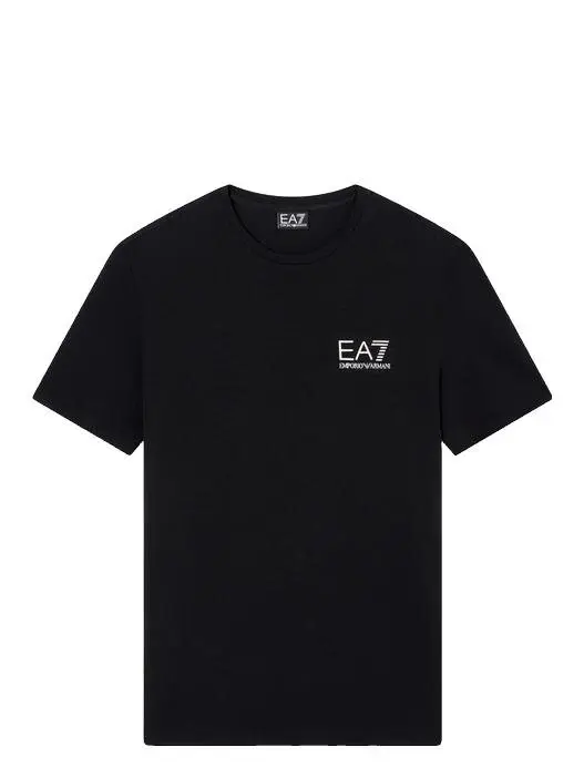 Emporio Armani Gold Label Short-sleeved T-shirt In A Viscose Blend - Black