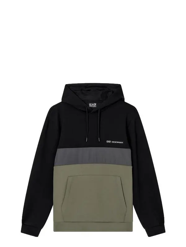 Emporio Armani Athletic Colour Block Hooded Sweatshirt - Green