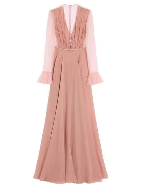 Valentino Garavani Light Georgette Long Dress - Pink