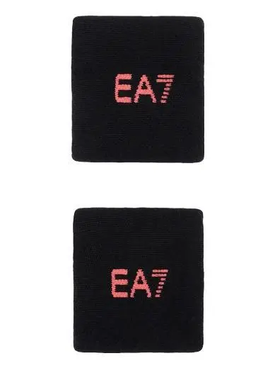 EA7 Stretch-cotton Blend Wristbands - Black