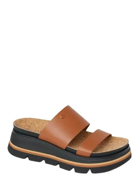 Reef Vista Luxe Siaa Platform Wedge Slide Sandal - Cocoa/ Black