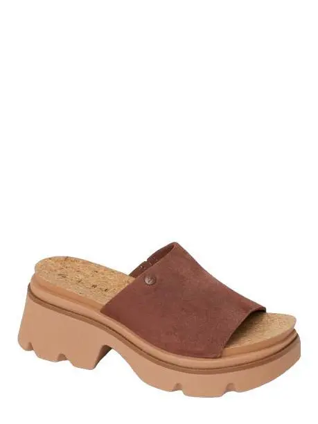 Reef Vista Luxe Evie Platform Slide Sandal - Brown/ Black