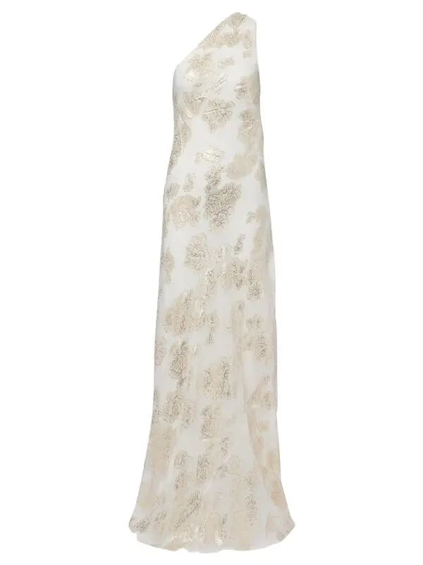 ALEXANDRA MIRO Ava Silk-blend Lamé Maxi Dress - White