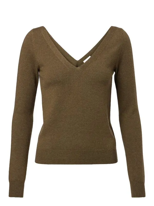 Saint Laurent Cashmere V-neck Sweater - Green
