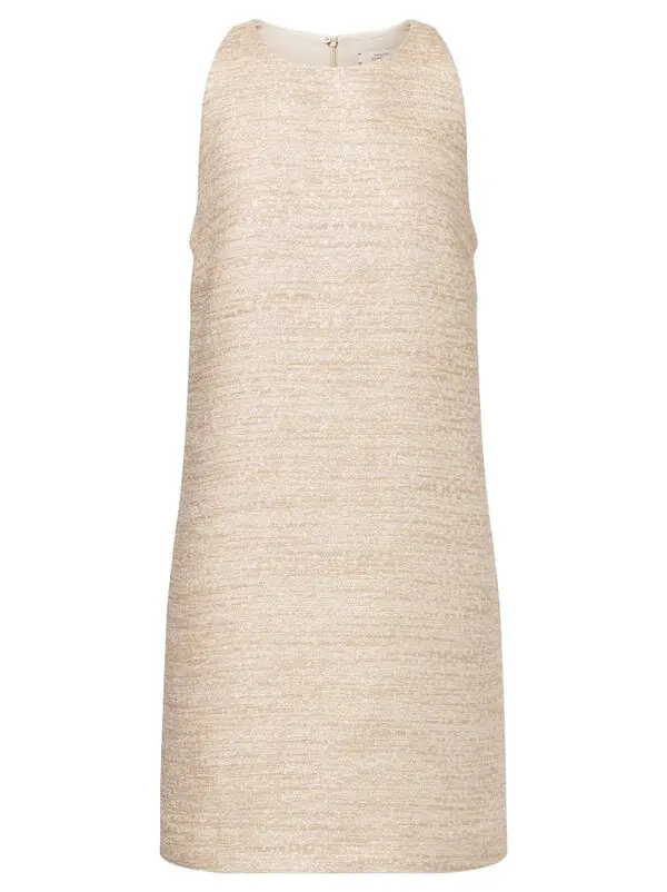 Dorothee Schumacher Lamé Tweed Shift Dress - Beige