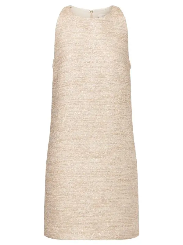 Dorothee Schumacher Lamé Tweed Shift Dress - Beige
