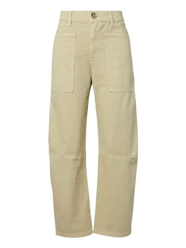 Velvet By Graham & Spencer Brylie Cotton Twill Barrel-leg Pants - Beige