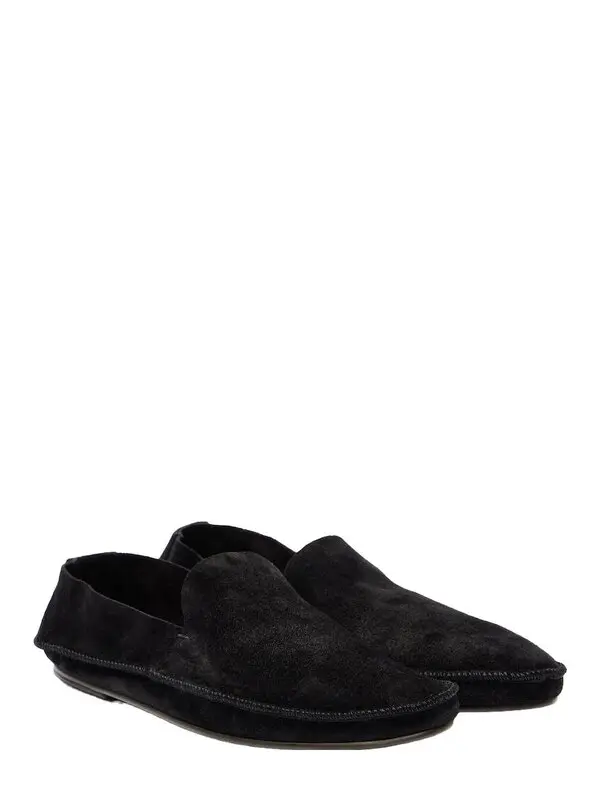 THE ROW Tyler Suede Loafers - Black