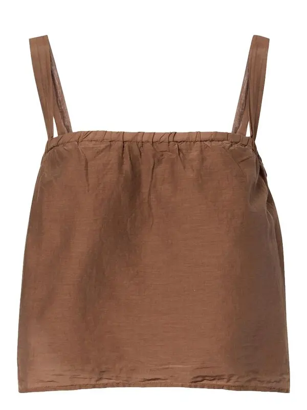 Velvet By Graham & Spencer Andrea Cotton And Silk Voile Top - Brown
