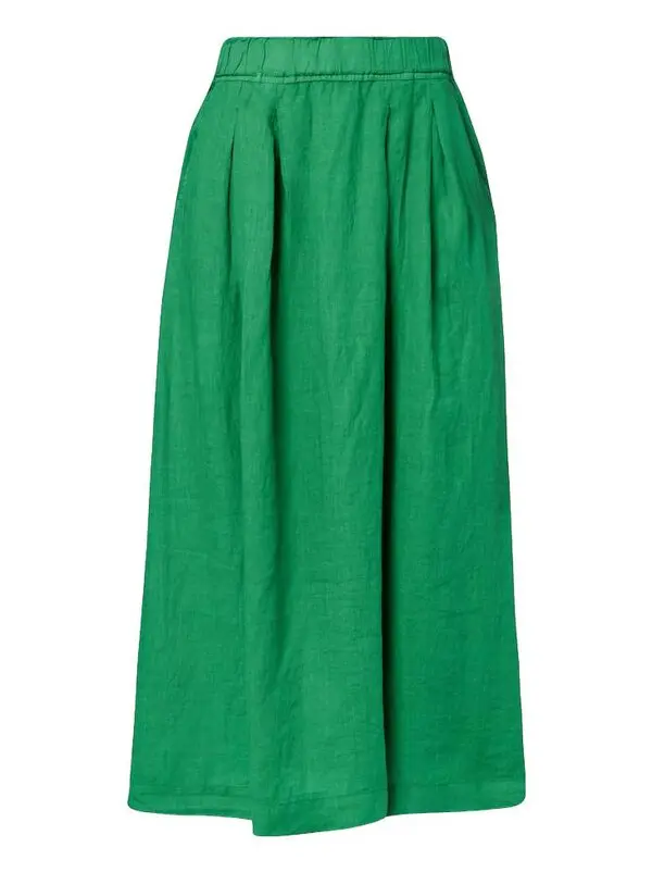 Velvet By Graham & Spencer Linda Linen Maxi Skirt - Green