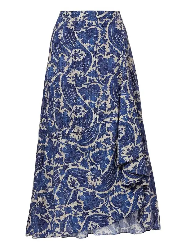 Ulla Johnson Sabina Printed Maxi Skirt - Blue