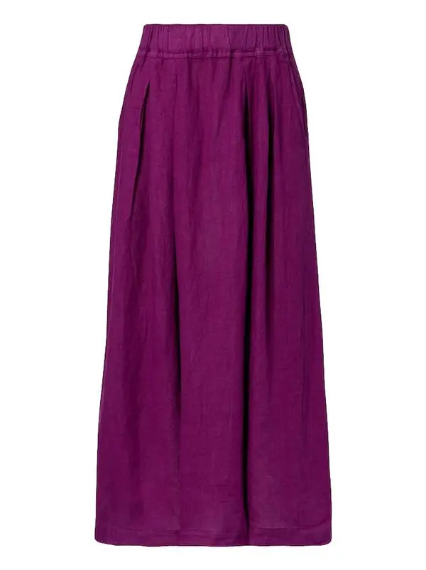 Velvet By Graham & Spencer Linda Linen Maxi Skirt - Purple