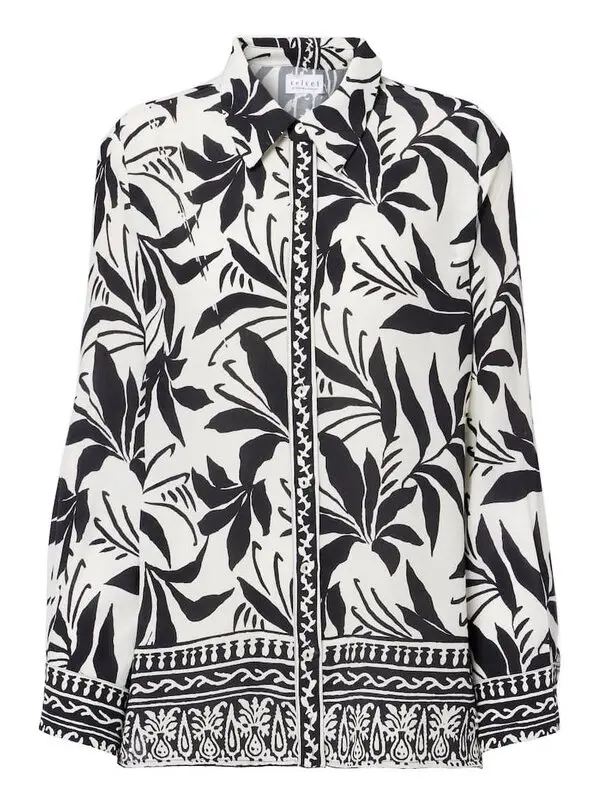 Velvet By Graham & Spencer Sienna Printed Shirt - Black