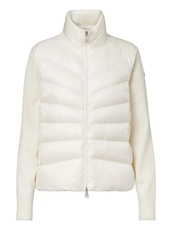Moncler Down-paneled Cardigan - White
