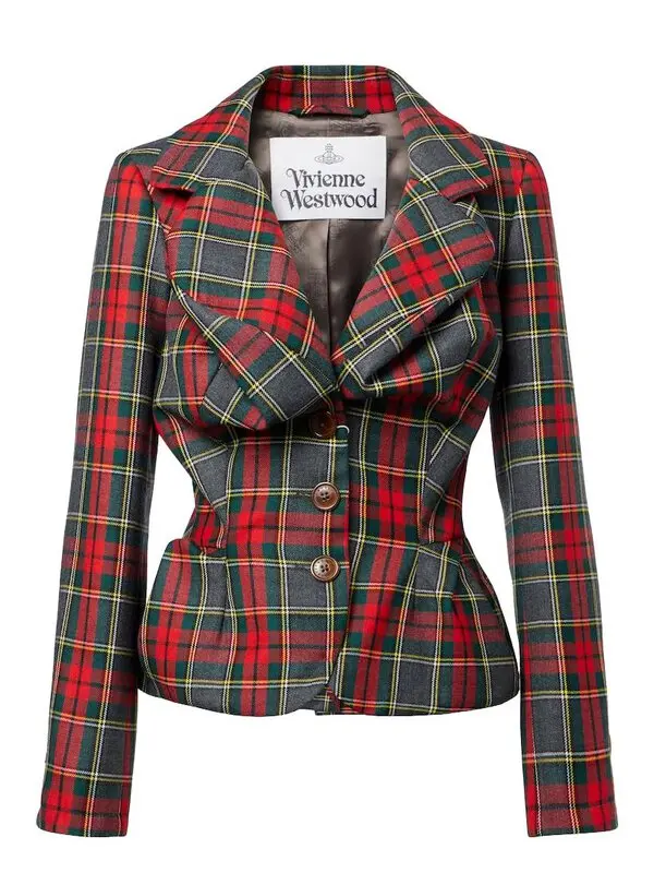 VIVIENNE WESTWOOD Tartan Virgin Wool Blazer - Red