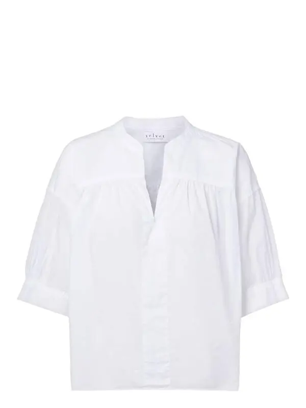 Velvet By Graham & Spencer Yuna Cotton Top - White