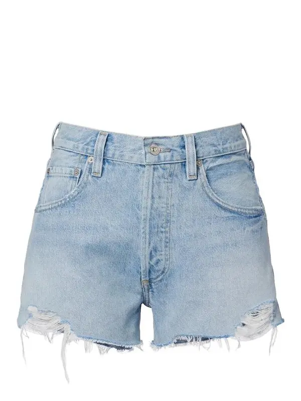 Citizens Of Humanity Loro Frayed Denim Shorts - Blue