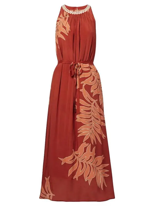 Velvet By Graham & Spencer Odessa Printed Maxi Dress - Orange