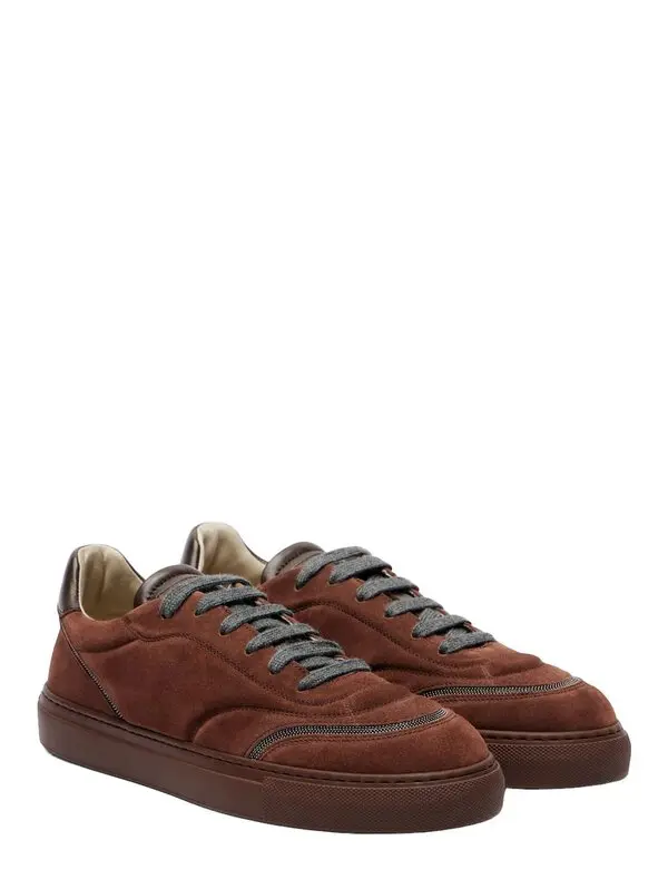 Brunello Cucinelli Monili Suede Sneakers - Brown