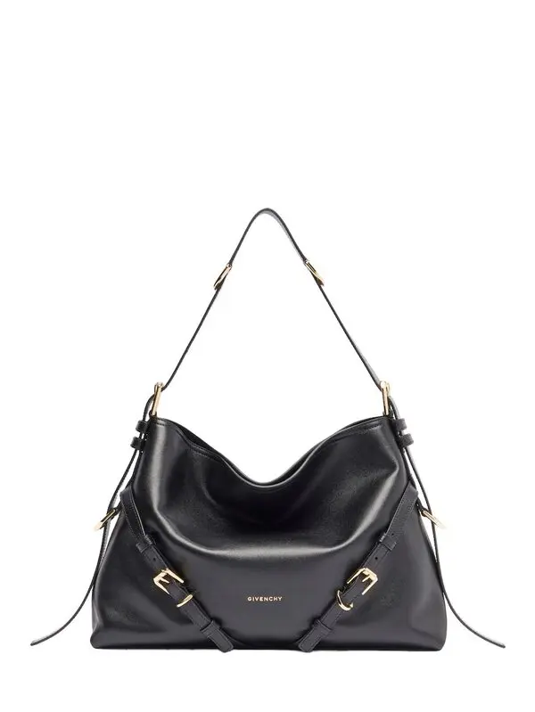 Givenchy Voyou Medium Leather Shoulder Bag - Black