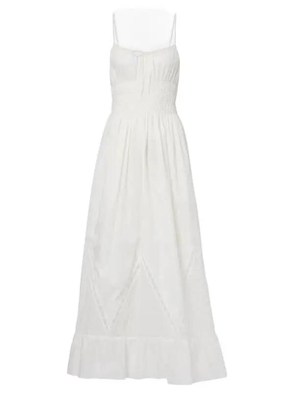 Faithfull The Brand Meline Cotton Voile Maxi Dress - White