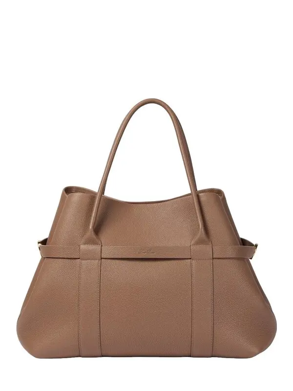 Loro Piana Ghiera Large Leather Tote Bag - Brown