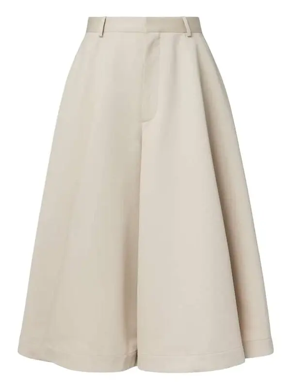 Bottega Veneta Cotton And Silk Twill Culottes - Beige