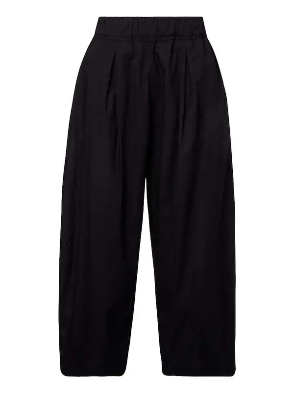 Velvet By Graham & Spencer Sophia Cotton Poplin Wide-leg Pants - Black
