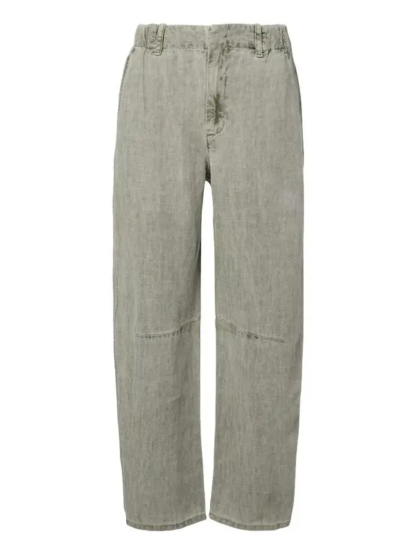 Velvet By Graham & Spencer Taylor Linen Straight Pants - Green