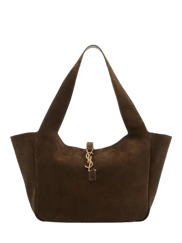 Saint Laurent Le 5 À 7 Besace Suede Tote Bag - Brown