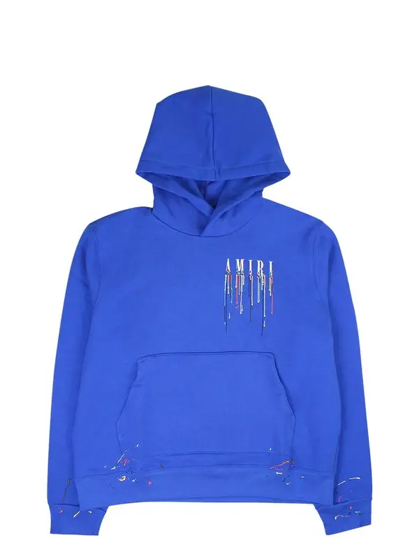 Amiri Paint Drip Core Logo Hoodie - Blue