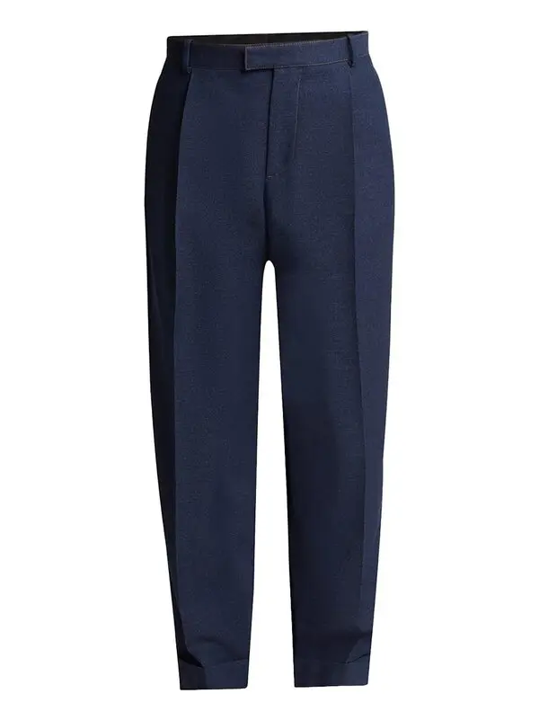 Bottega Veneta Wide-leg Melange Wool Drill Trousers - Indigo