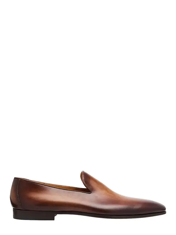 Magnanni Diaz Leather Loafers - Dak Brown/black