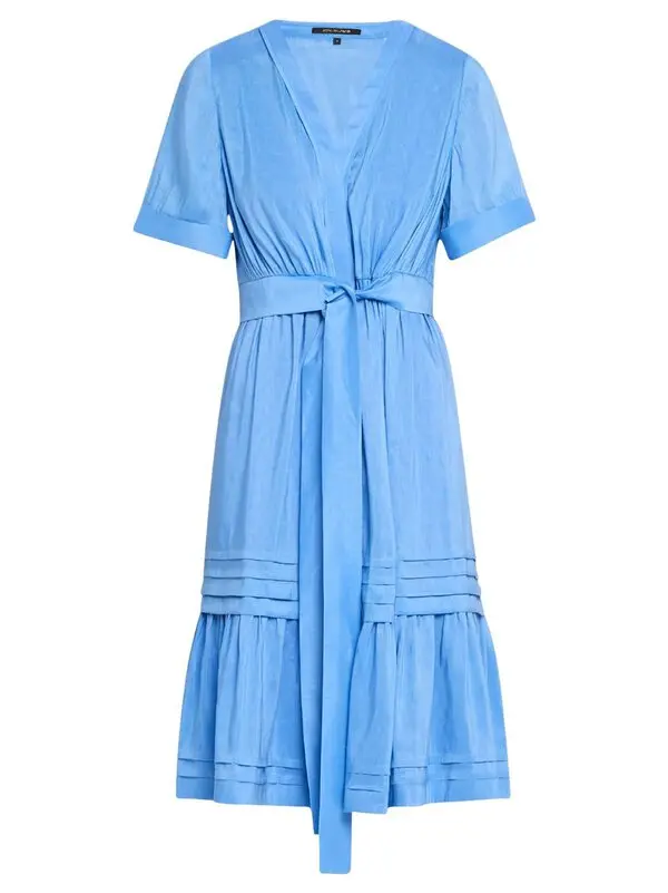 Kobi Halperin Miranda Pintuck Tiered Linen-silk Midi Dress - Sky