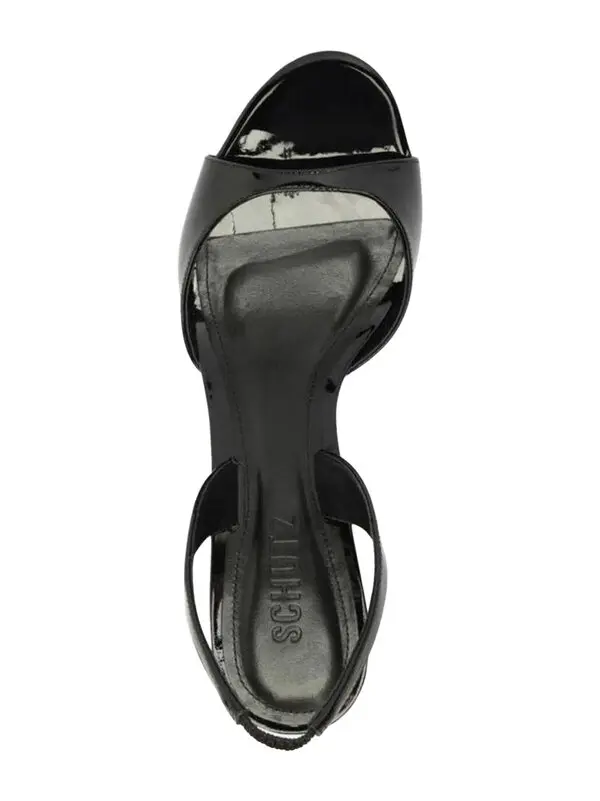 Schutz Scarlett Leather Mid-heel Slingback Sandals - Black