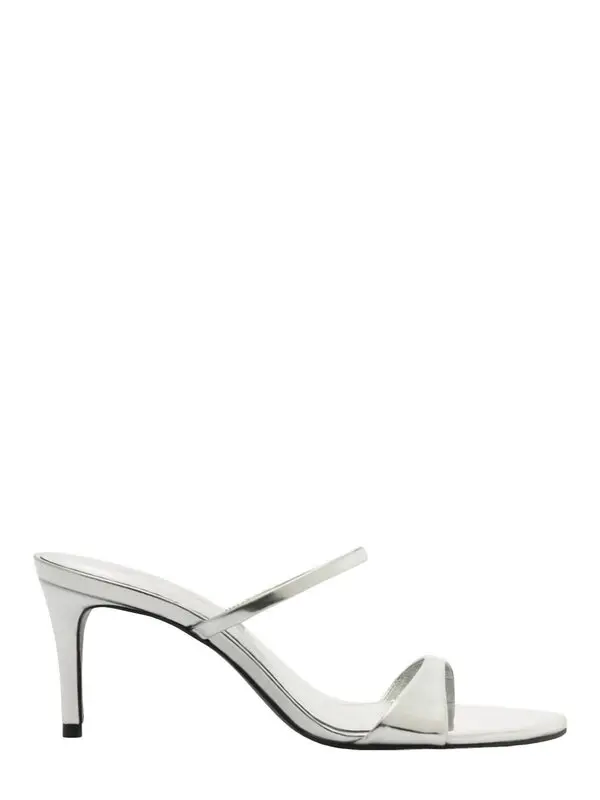 Schutz Jessica Leather Mid-heel Mules - Silver